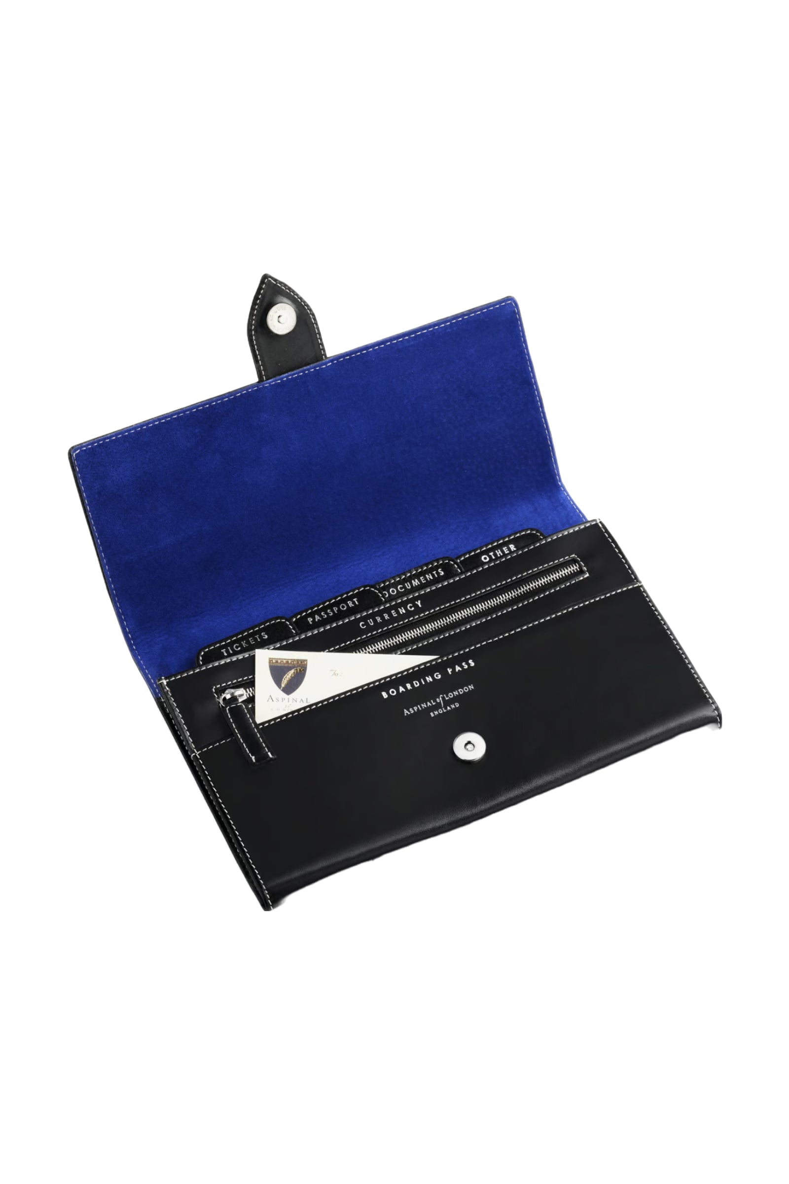 Deluxe Black & Cobalt Blue Suede Travel Wallet – Wardrobe Icons