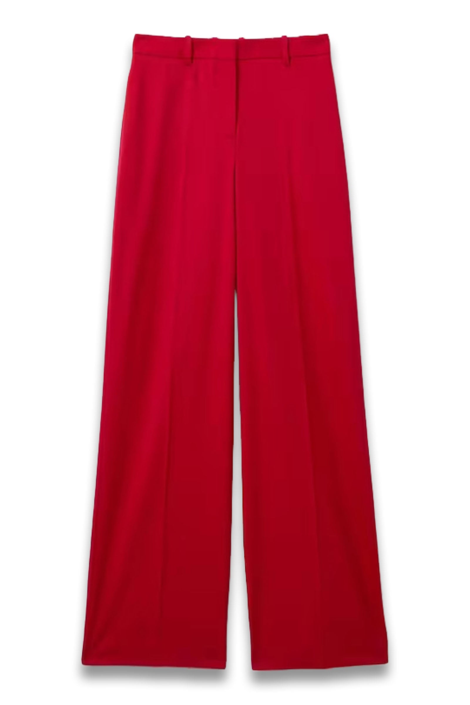 Wool Blend Wide Leg Trousers in Red – Wardrobe Icons