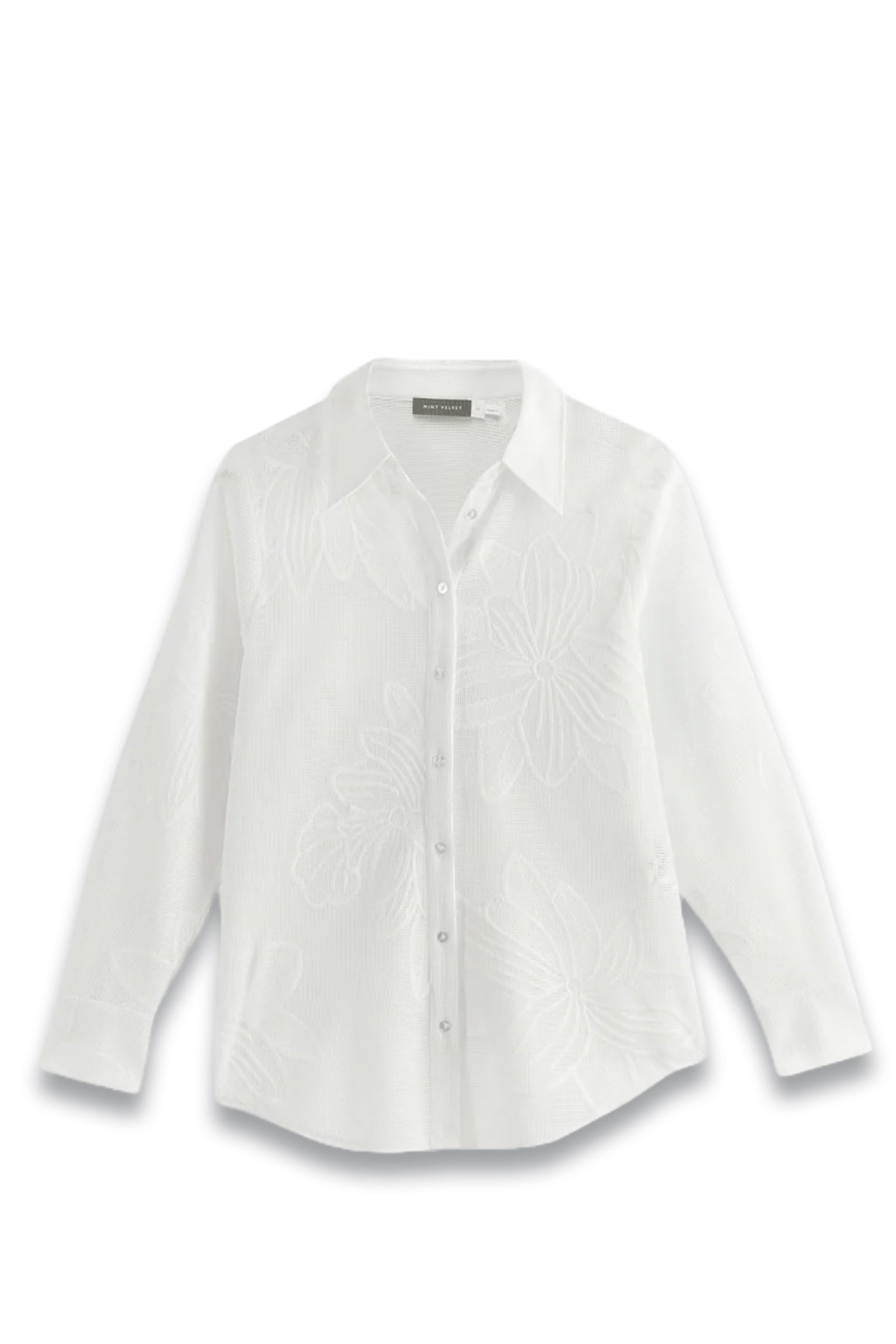 White Floral Mesh Shirt – Wardrobe Icons